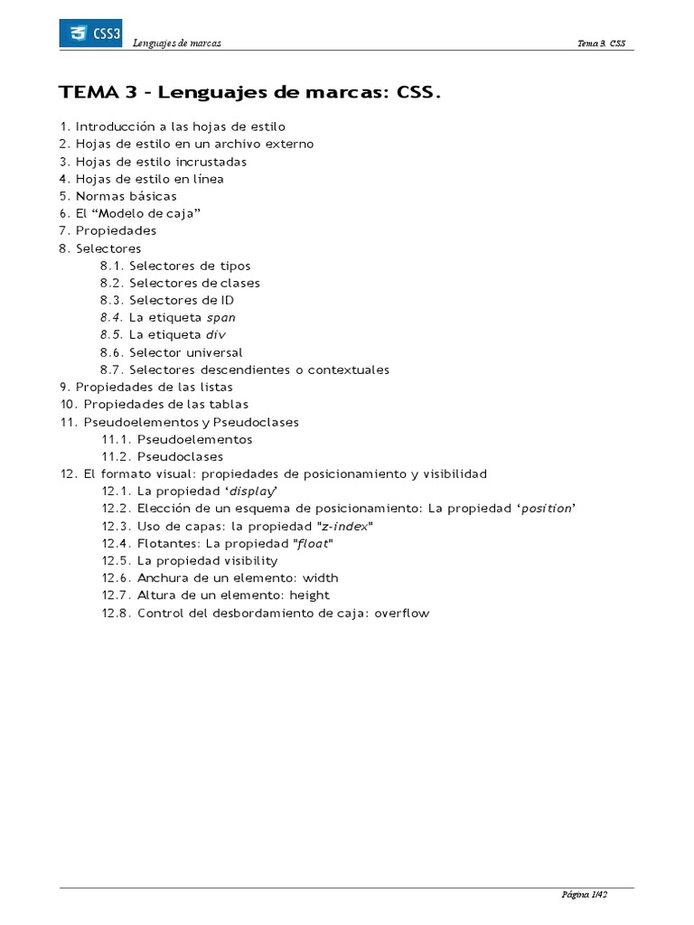 Lmsgi Ut03 Teoria CSS3 | PDF | HTML | Comunicación