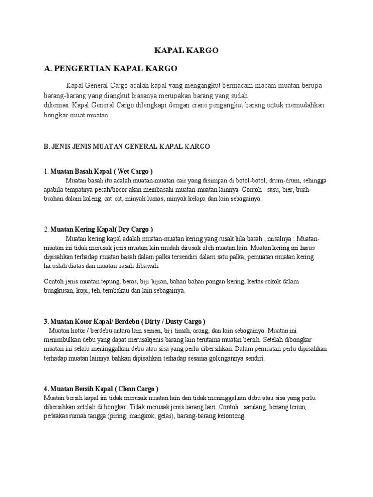 Kapal Cargo | PDF