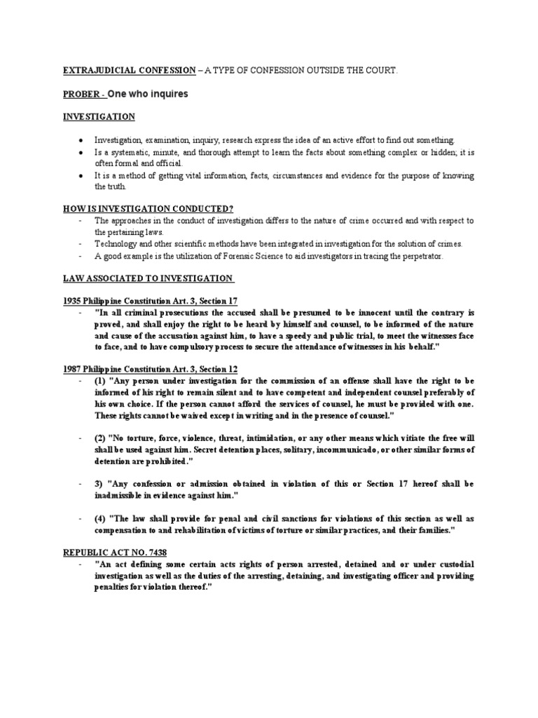 Cdi-3 Study Materials | PDF | Miranda V. Arizona | Confession (Law)