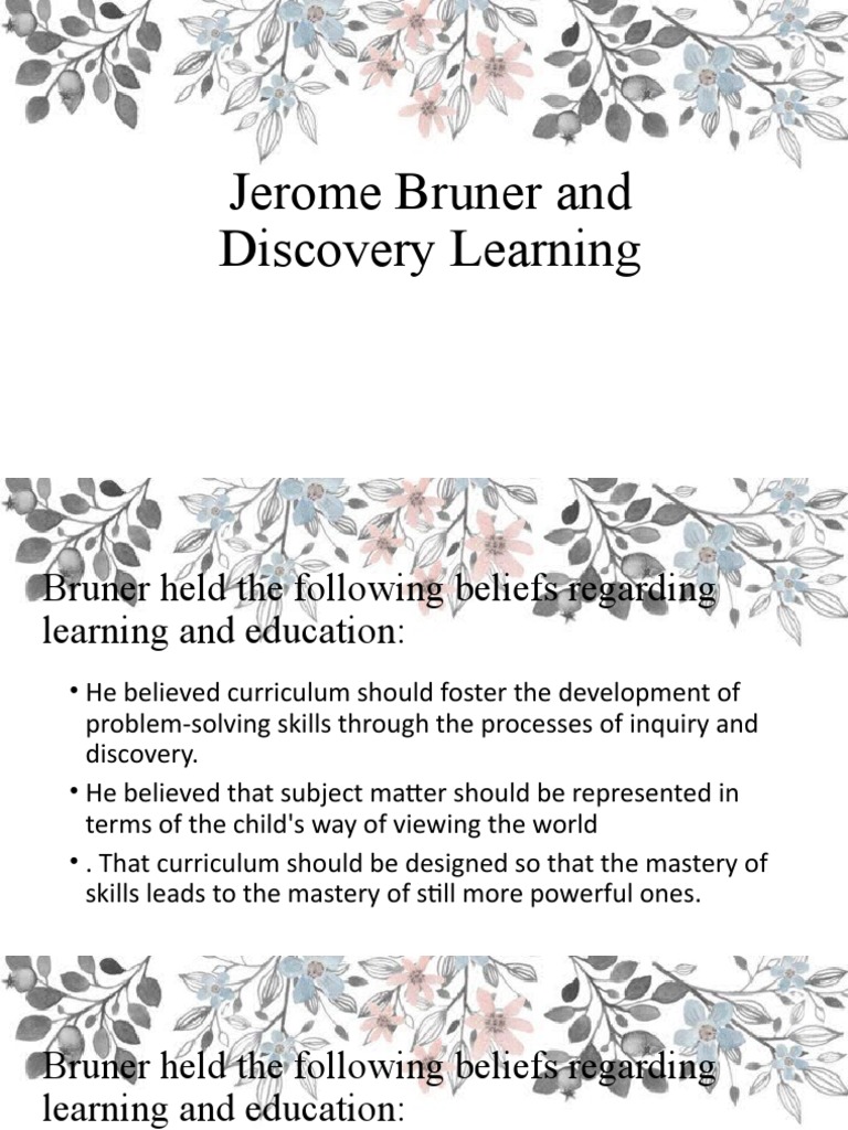 Jerome Bruner and Discovery Learning | PDF | Learning | Concept