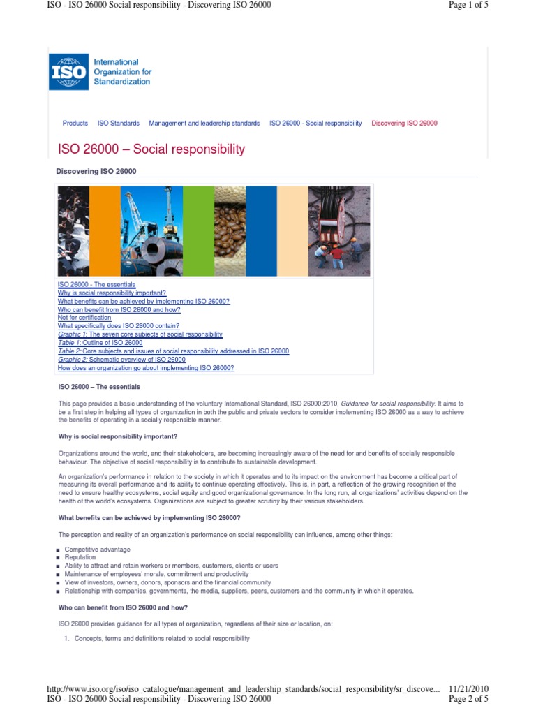 ISO 26000 - Social Responsibility | PDF | Business | Economies
