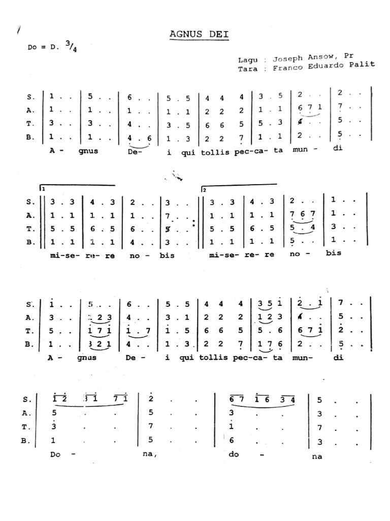 Agnus Dei (St. Joseph) | PDF