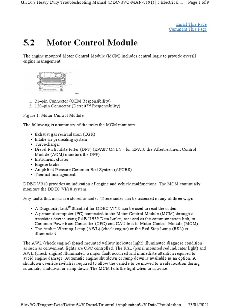 GHG17 Heavy Duty MCM-CPC-ACM | PDF | Throttle | Electrical Connector