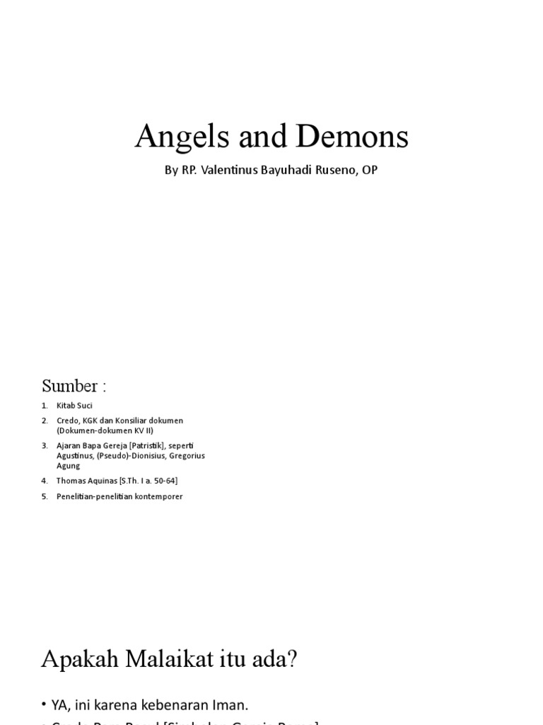 Angels and Demons | PDF | Agama & Spiritualitas
