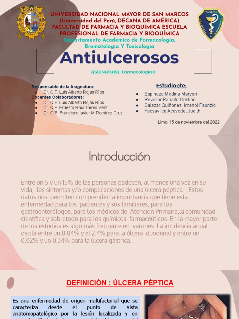 Antiulcerosos-G1 M1 Farmacologia Ii | PDF | Farmacología | Química