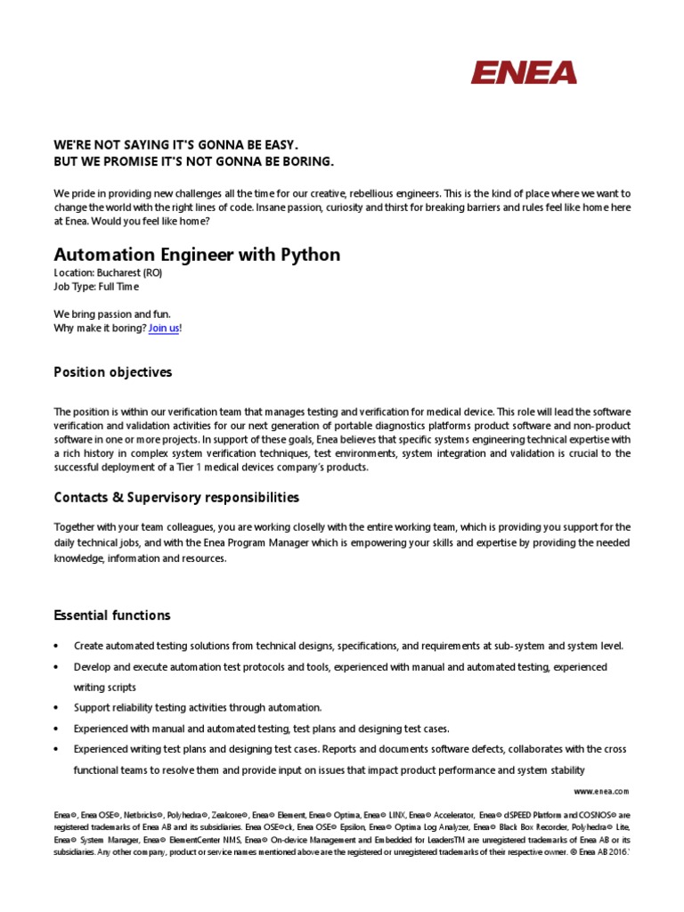 Automation Engineer With Python | PDF | Automation | Embedded System