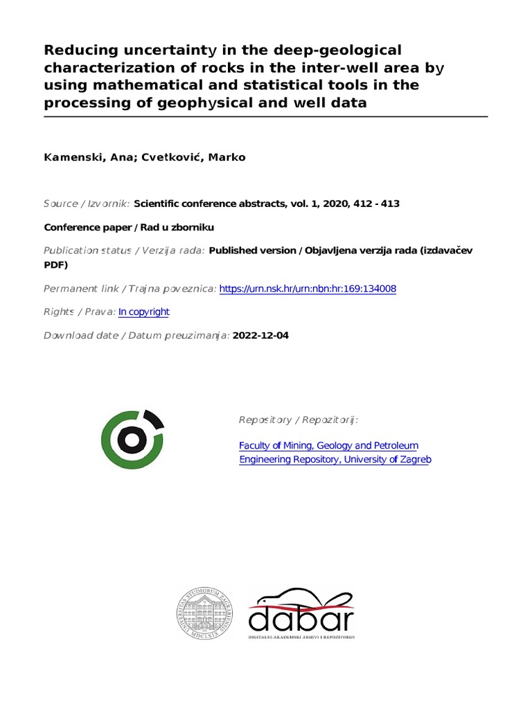 Reducing Uncertainty in The Deep-Geological Characterization of Rocks ...