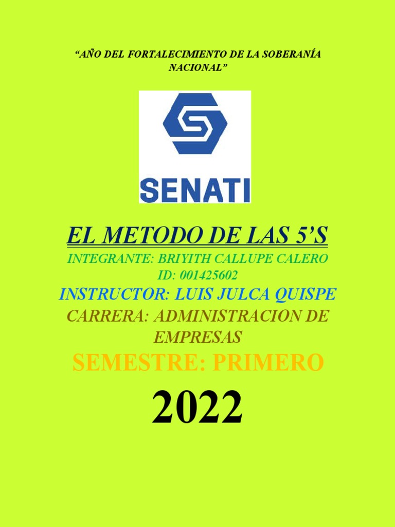 Trabajo Final Individual El Método de Las 5 S | PDF