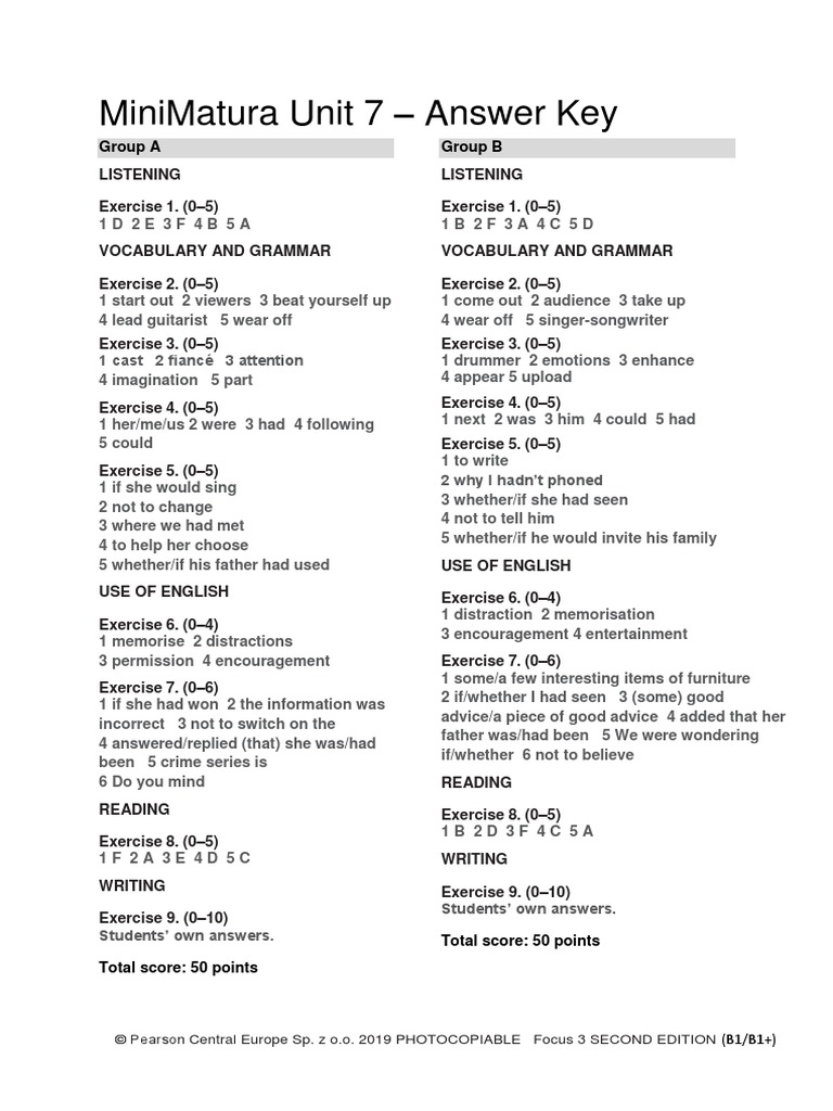 Focus Unit 7 | Download Free PDF | Cognition | Communication