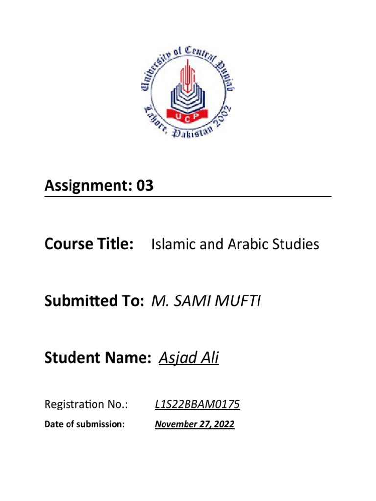 Islamiyat Assignment No 03 | PDF
