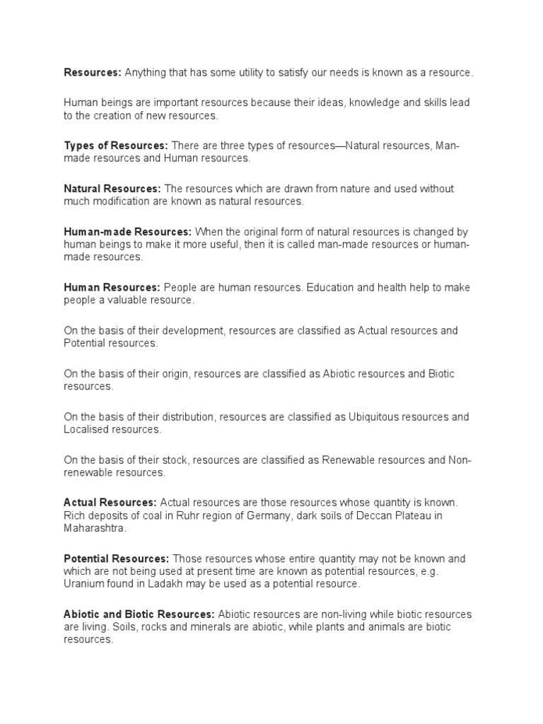 Resources | PDF | Resource | Natural Environment