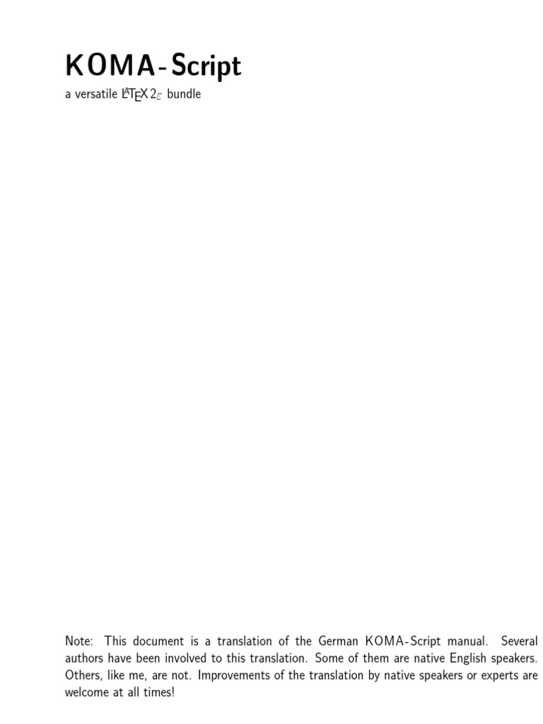Koma Script | PDF | Written Communication | Writing