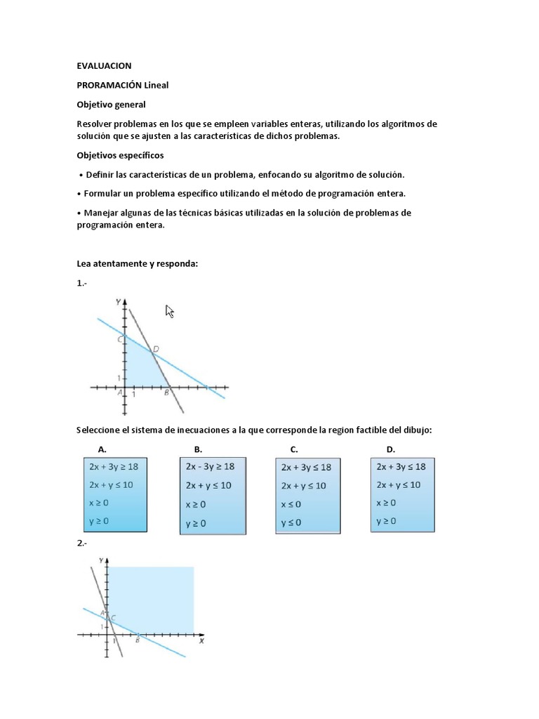 Test-Programacion Lineal | PDF | Métodos y materiales de enseñanza ...