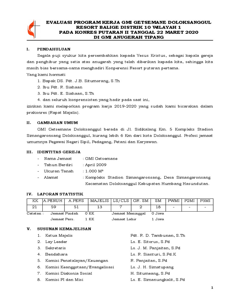 Program Kerja GMI 2 | PDF