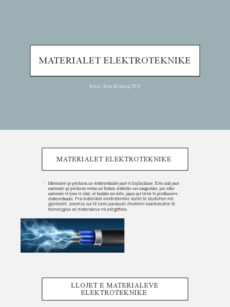 Materialet Elektroteknike: Punoi: Bora Krasniqi IX/9 | PDF