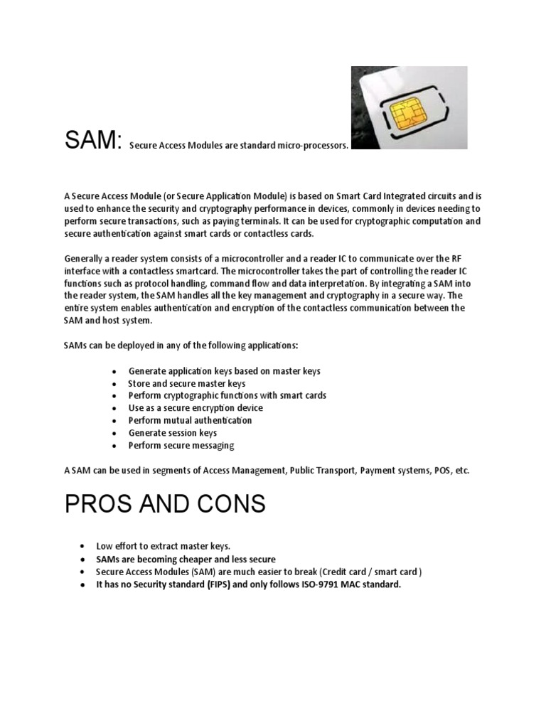 SAM Vs HSM | PDF | Key (Cryptography) | Smart Card