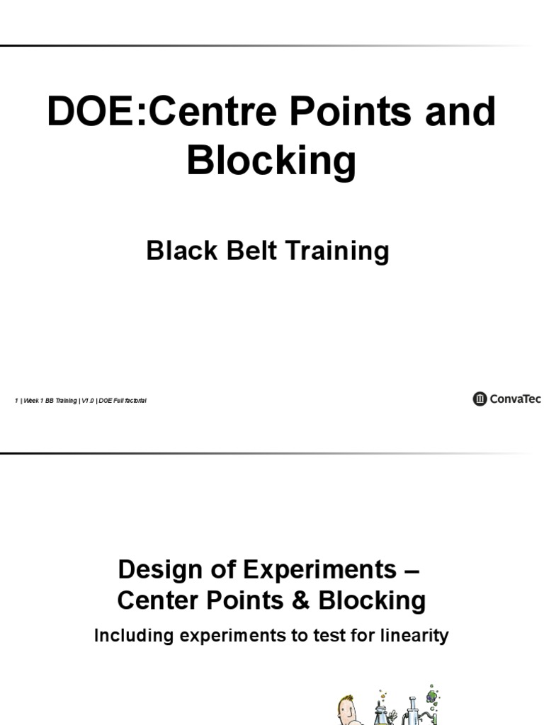 1.52 BB wk1 CI - SS - DOE Centre Points and Clocking | PDF | Experiment | Analysis Of Variance