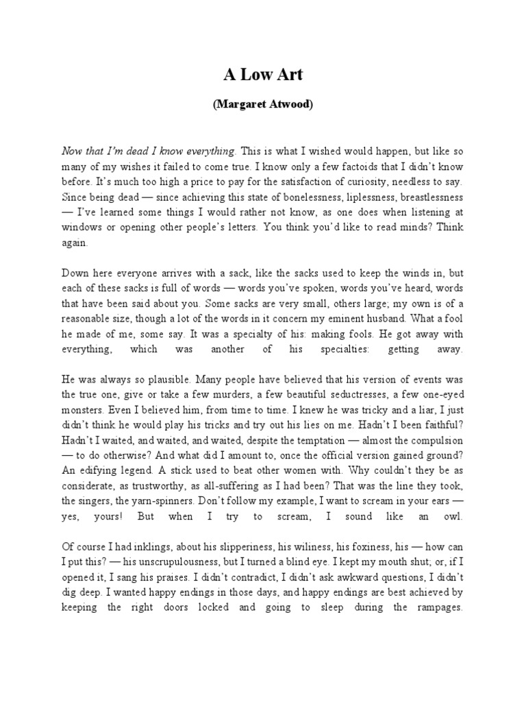A Low Art | PDF