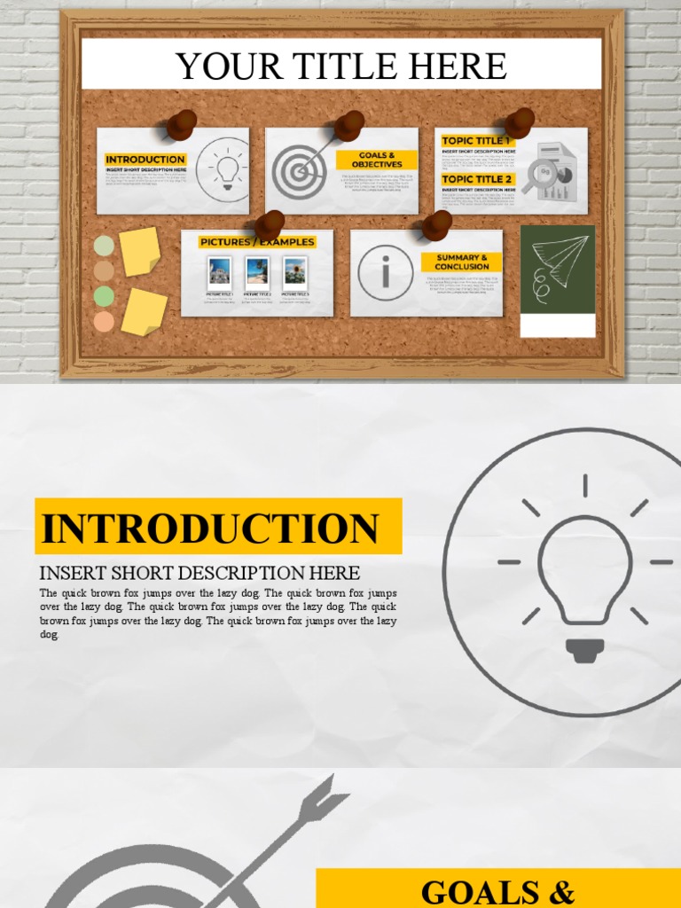 Corkboard Inspired PPT Template by Gemo Edits | PDF