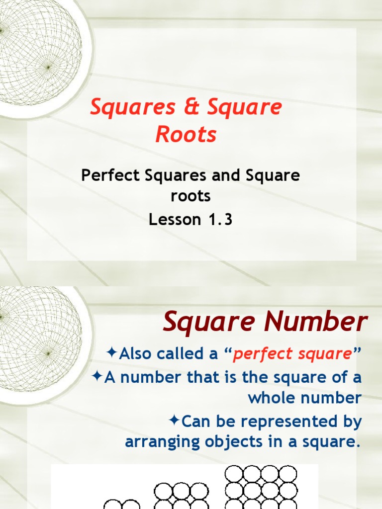 1.3 Perfect Squares and Square Roots | PDF | Mathematics | Elementary ...
