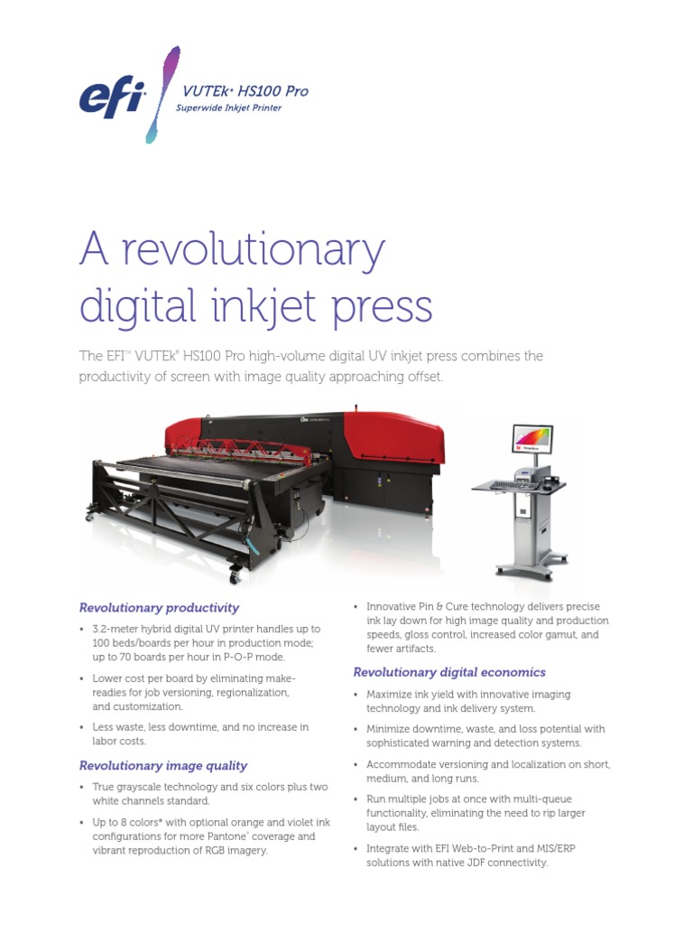 Efi Vutek Hs100pro PDF | PDF | Graphic Design