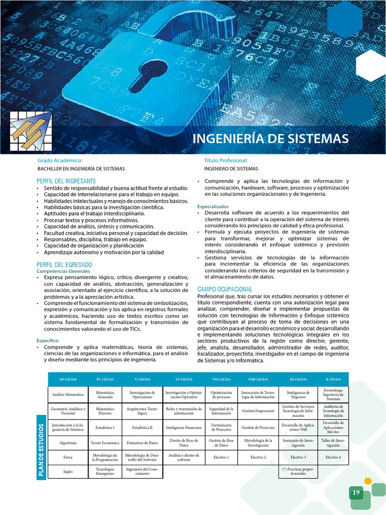 Ing. Sistemas Malla Curricular | PDF | Ingeniería de Sistemas | Análisis