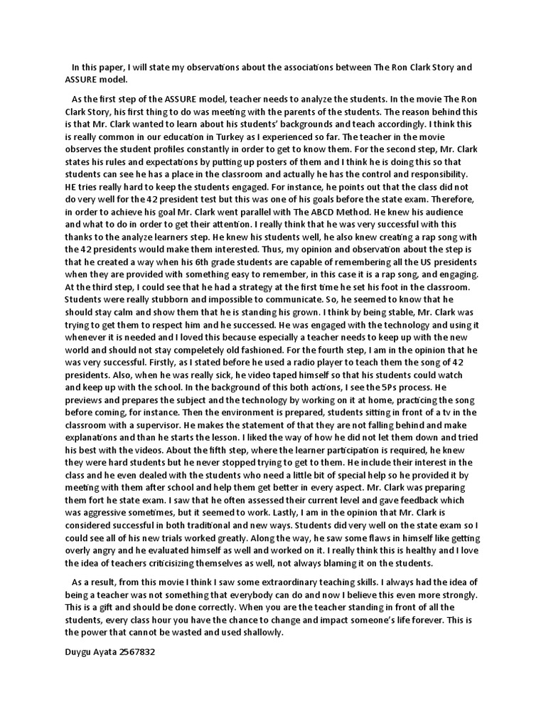 The Ron Clark Story | PDF | Teachers | Classroom