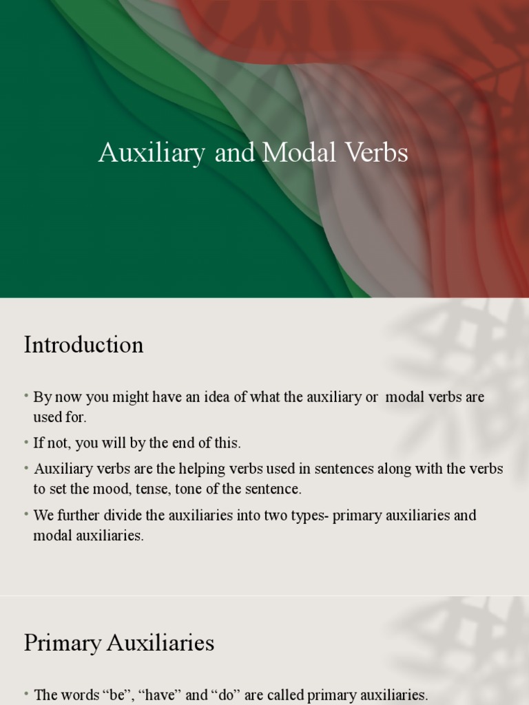 Auxiliary and Modal Verbs | PDF | Verb | Languages