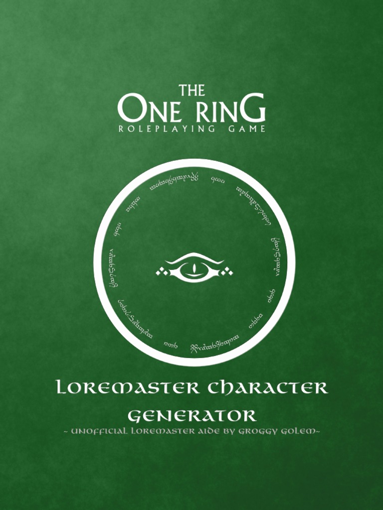 Tor Loremaster Character Generator | PDF | Fictional Universes | High ...