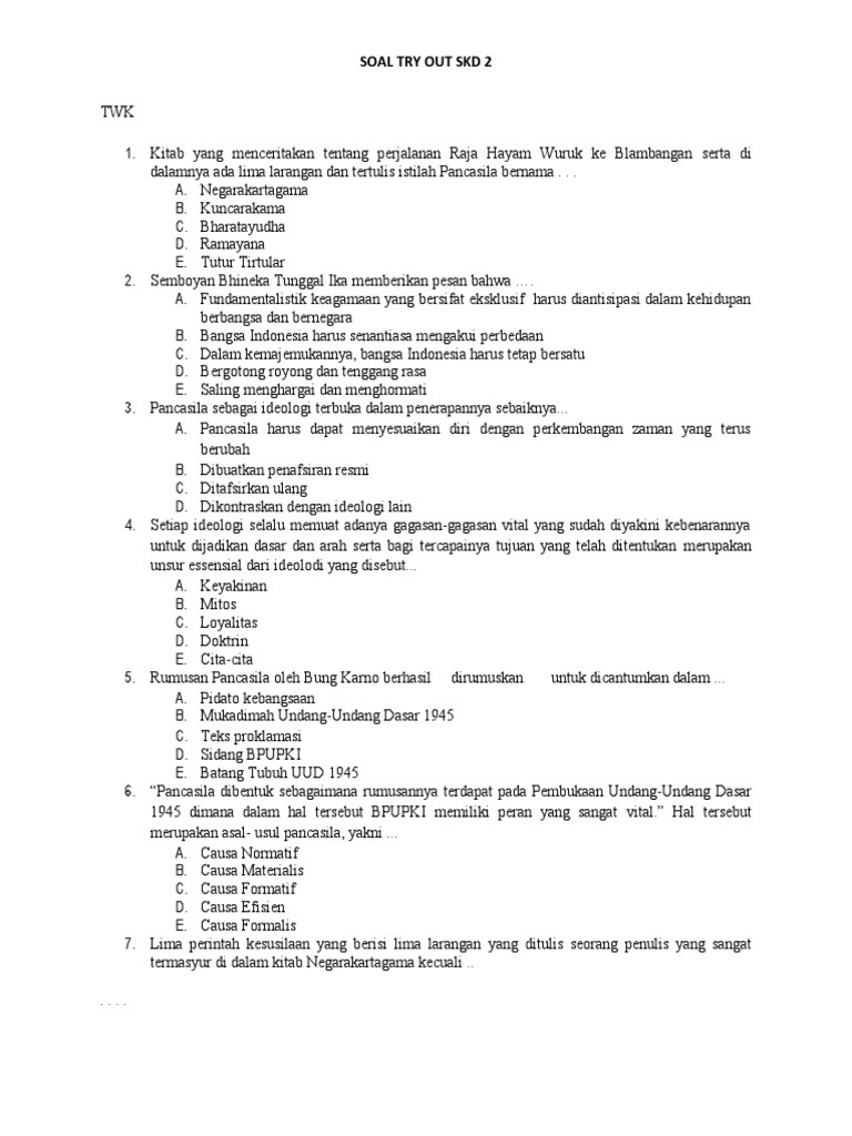 Soal Try Out SKD | PDF