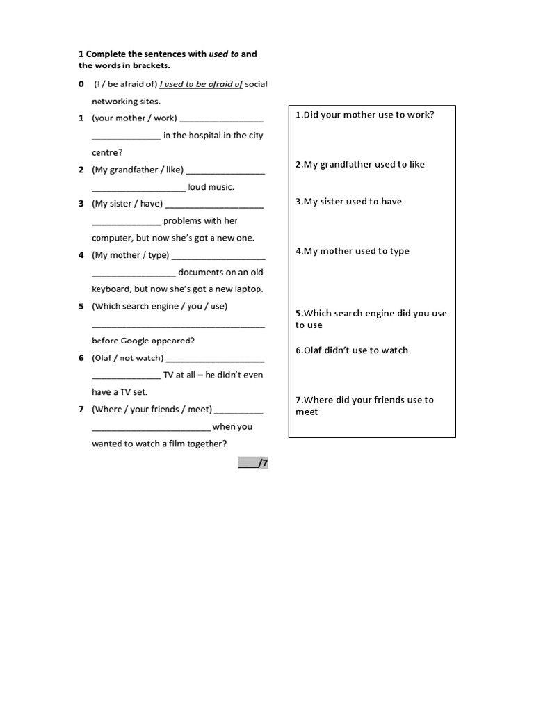 English Past Habits Practice | PDF | Computing | Science