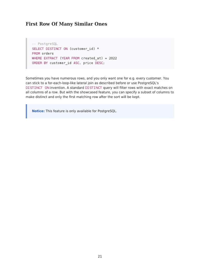 Sqlfordevscom Next Level Database Techniques For Developers Pages 21 30 | PDF | Databases ...
