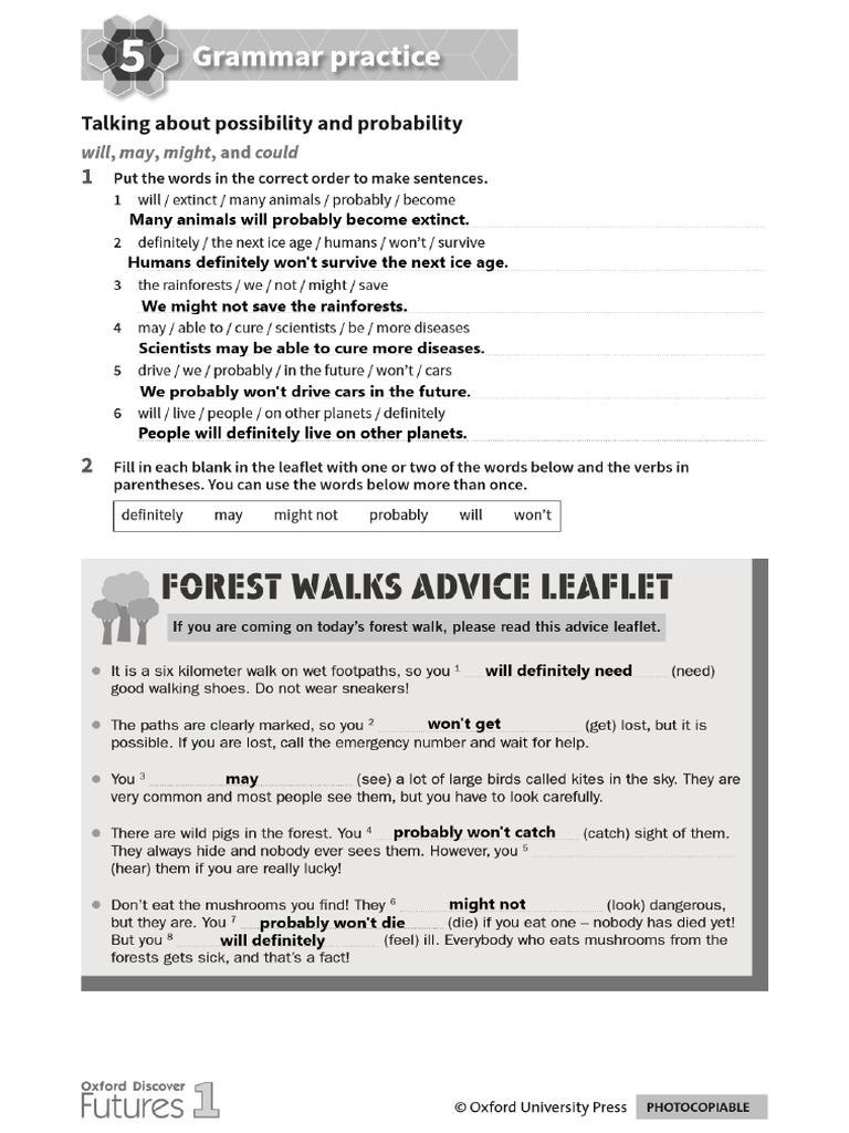 ODF1 Unit 5 Grammar Practice | PDF
