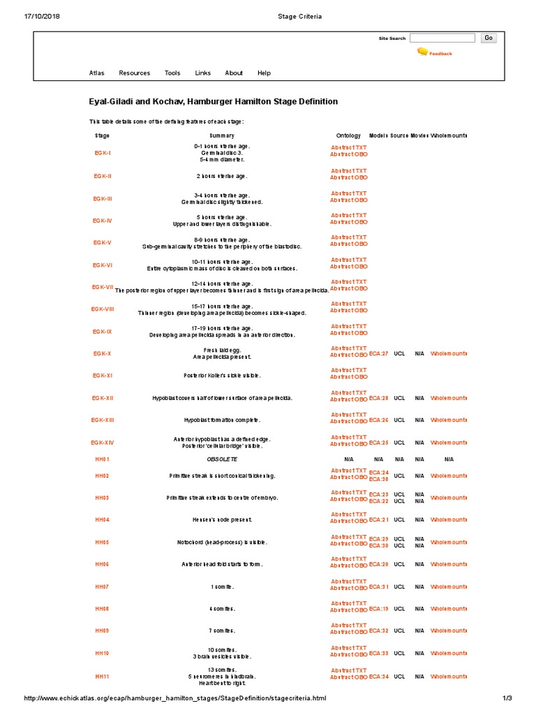 Eyal-Giladi and Kochav, Hamburger Hamilton Stage Definition: A Summary ...