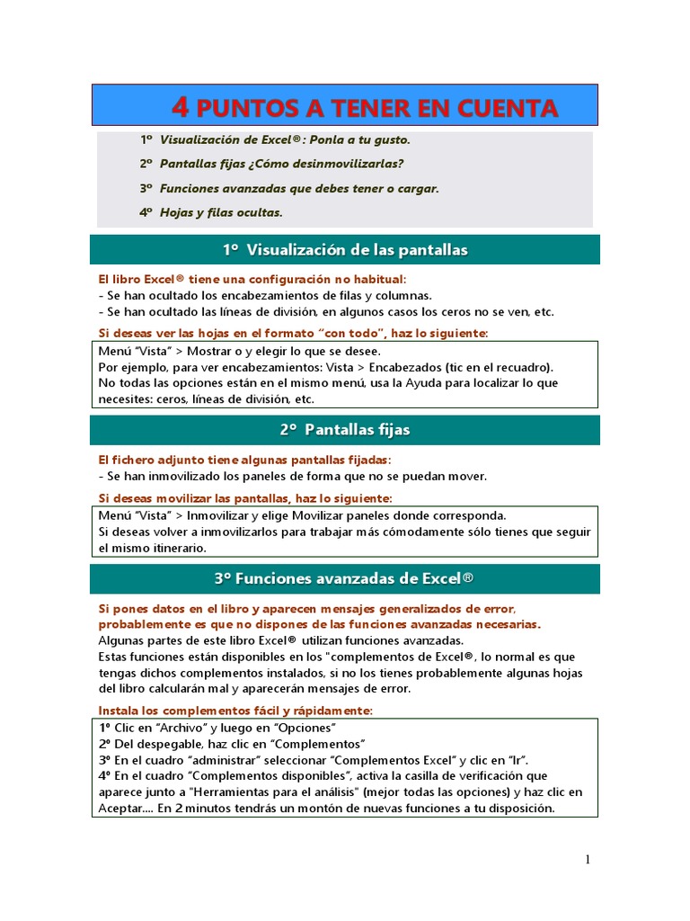 Importante - Leeme | PDF | Microsoft Excel | Informática