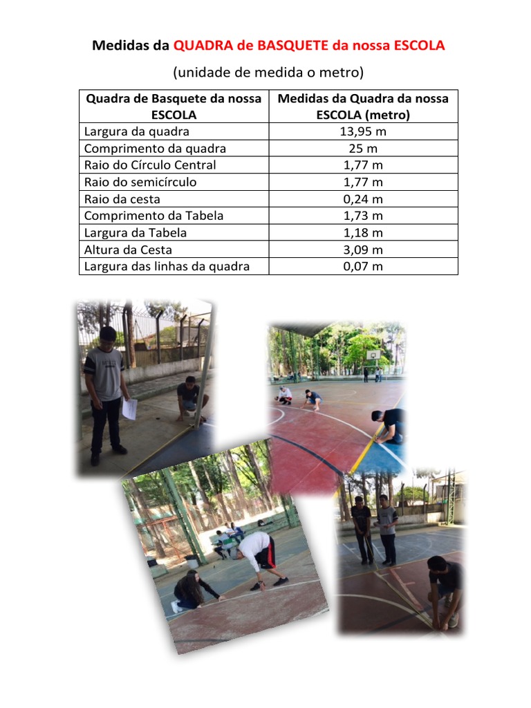 2 Medidas Da QUADRA de BASQUETE OFICIAL | PDF