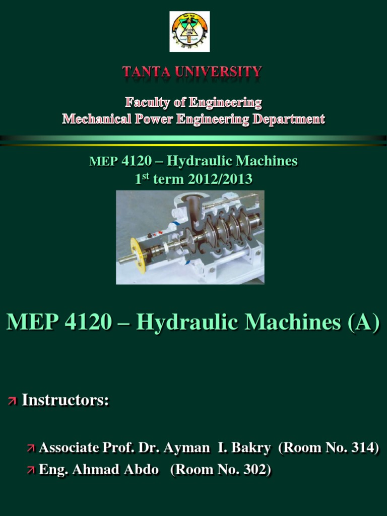 Hydraulic Machines Course Overview | PDF | Pump | Turbomachinery