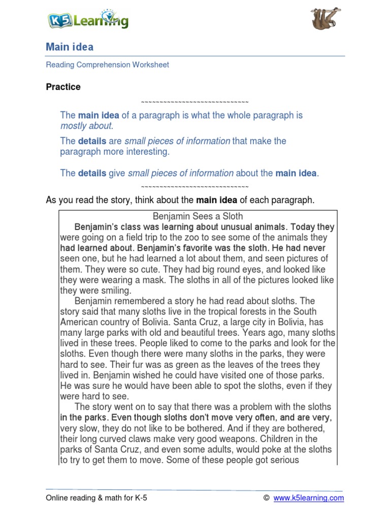 Grade 4 Main Idea B | PDF