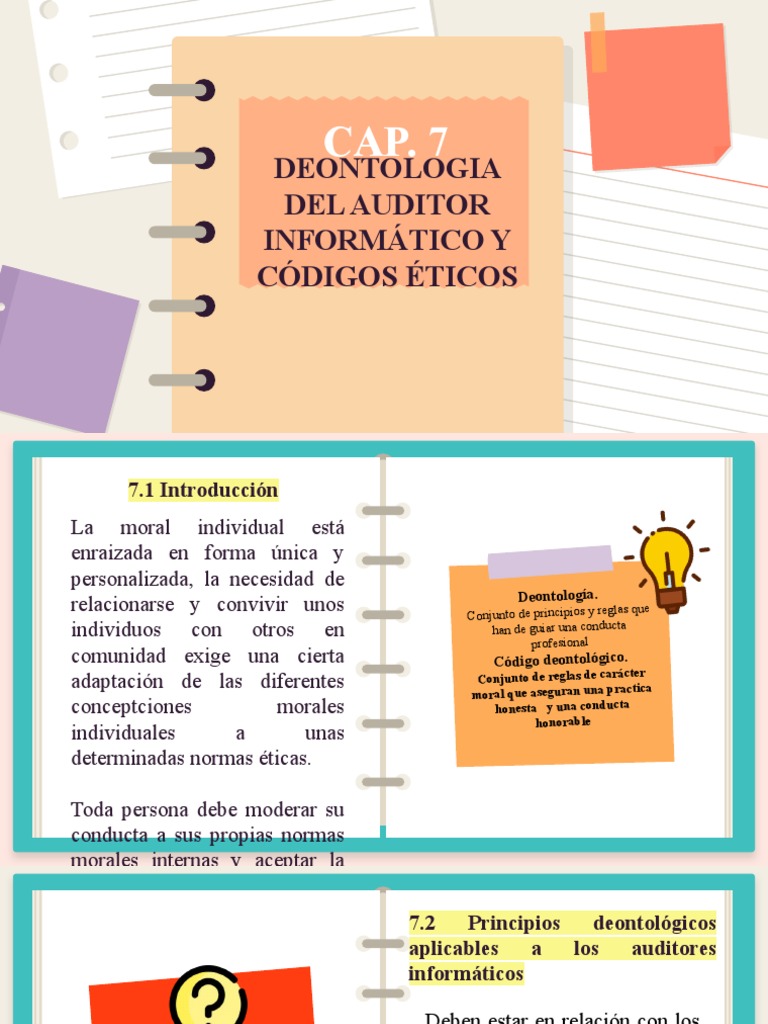 Cap. 7 DEONTOLOGIA DEL AUDITOR INFORMÁTICO Y CÓDIGOS ÉTICOS | PDF | Auditoría | Contralor