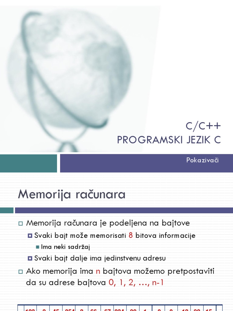 C/C++ Programski Jezik C: Pokazivači | PDF