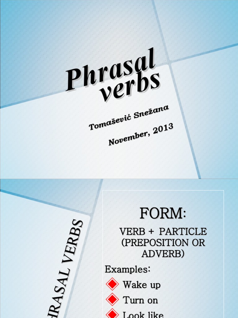 Forms with phrasal verbs | PDF | Grammar | Languages