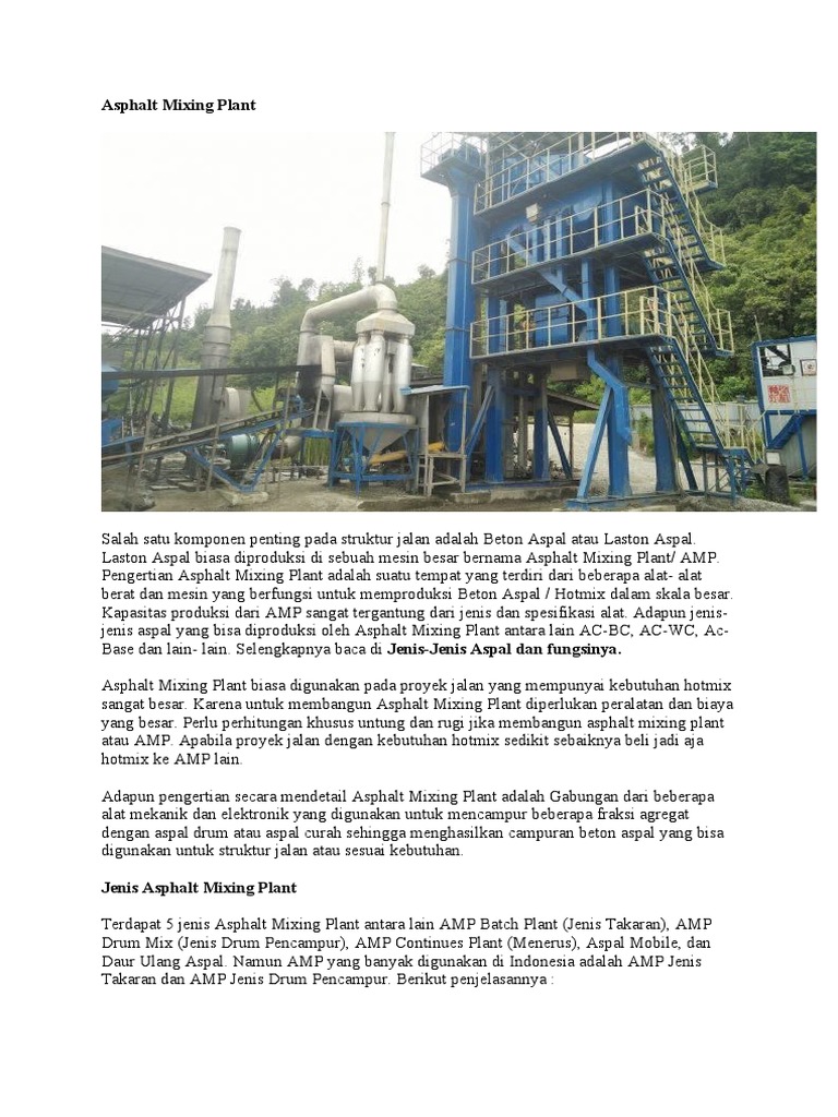 Asphalt Mixing Plant Pdf