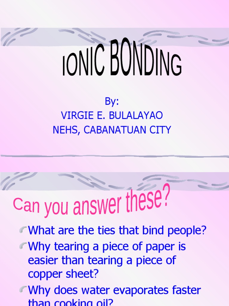 Ionic Bonding 2 | PDF | Ion | Chemical Bond