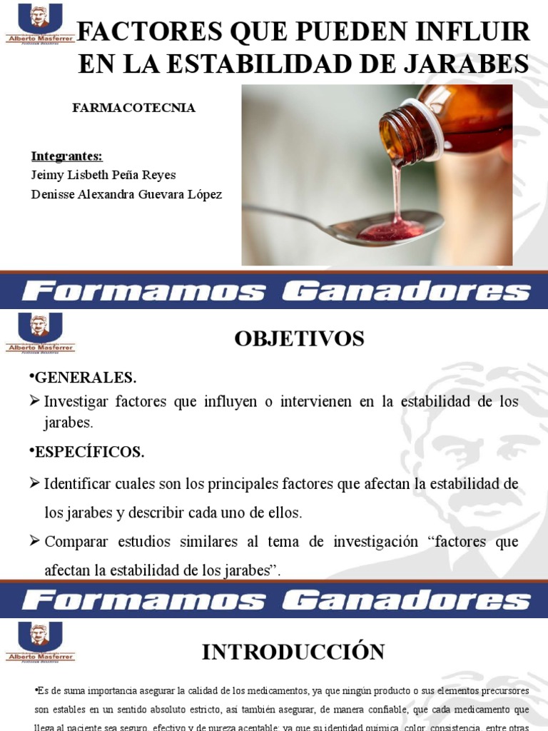 Factores Que Influyen en La Estabilidad de Los Jarabes | Descargar gratis PDF | Medicamentos con ...