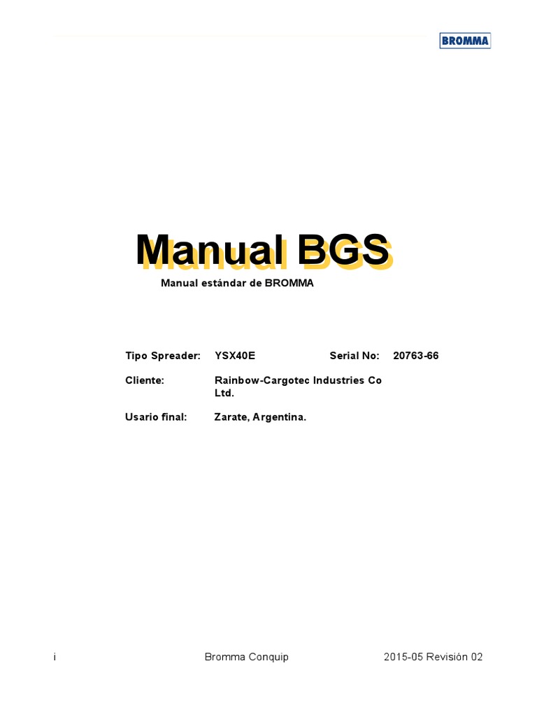13A - Bromma Spreader Standard Manual and Circuit Diagram | PDF ...