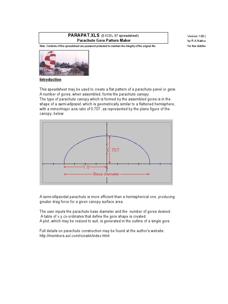 Parachute Gore Size Calculator | PDF | Microsoft Excel | Computer Science
