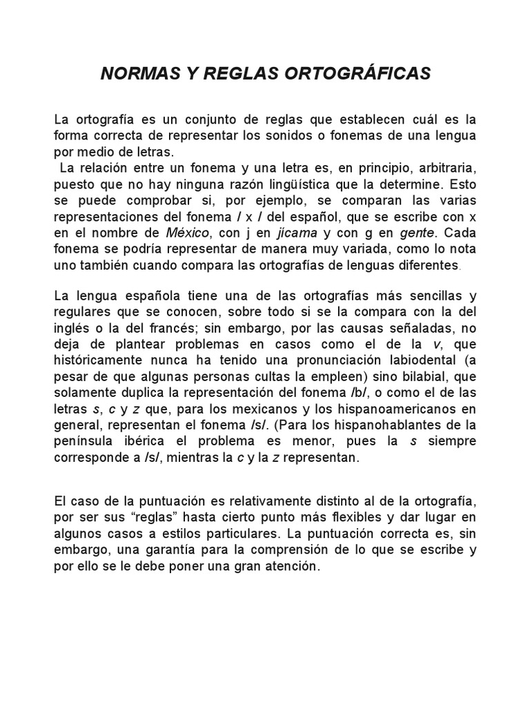 Normas y Reglas Ortograficas | PDF | Sílaba | Fonética
