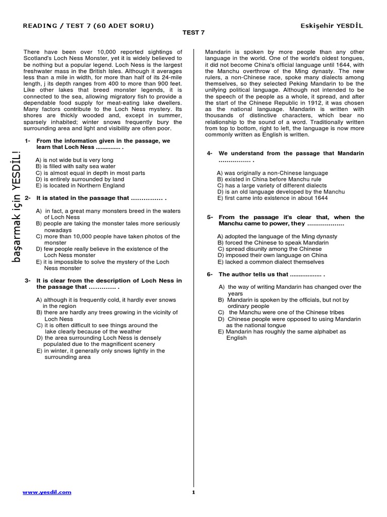 Reading Passages - TEST7 | PDF | Hypnosis | Respiratory System