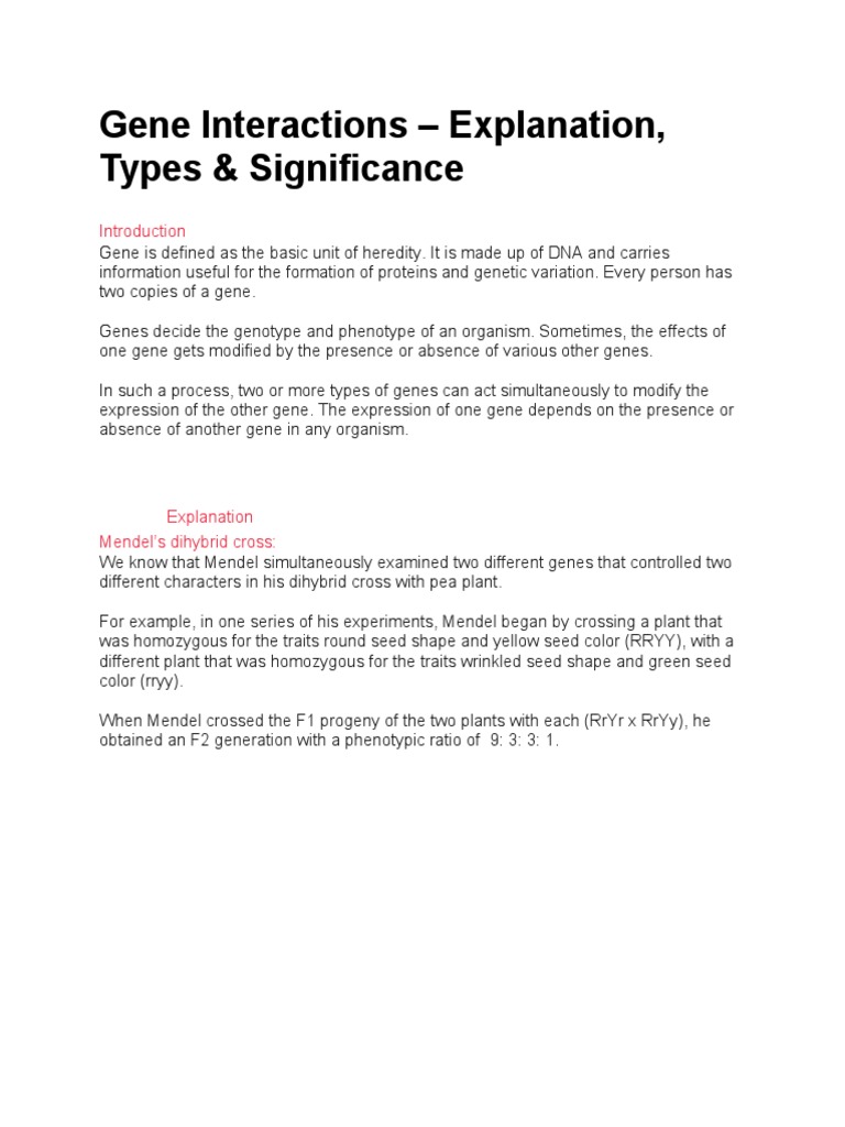 Gene Interactions | PDF