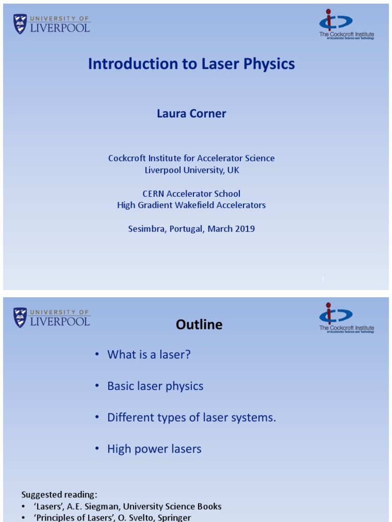 L Corner Introduction To Laser Physics | PDF | Laser | Light